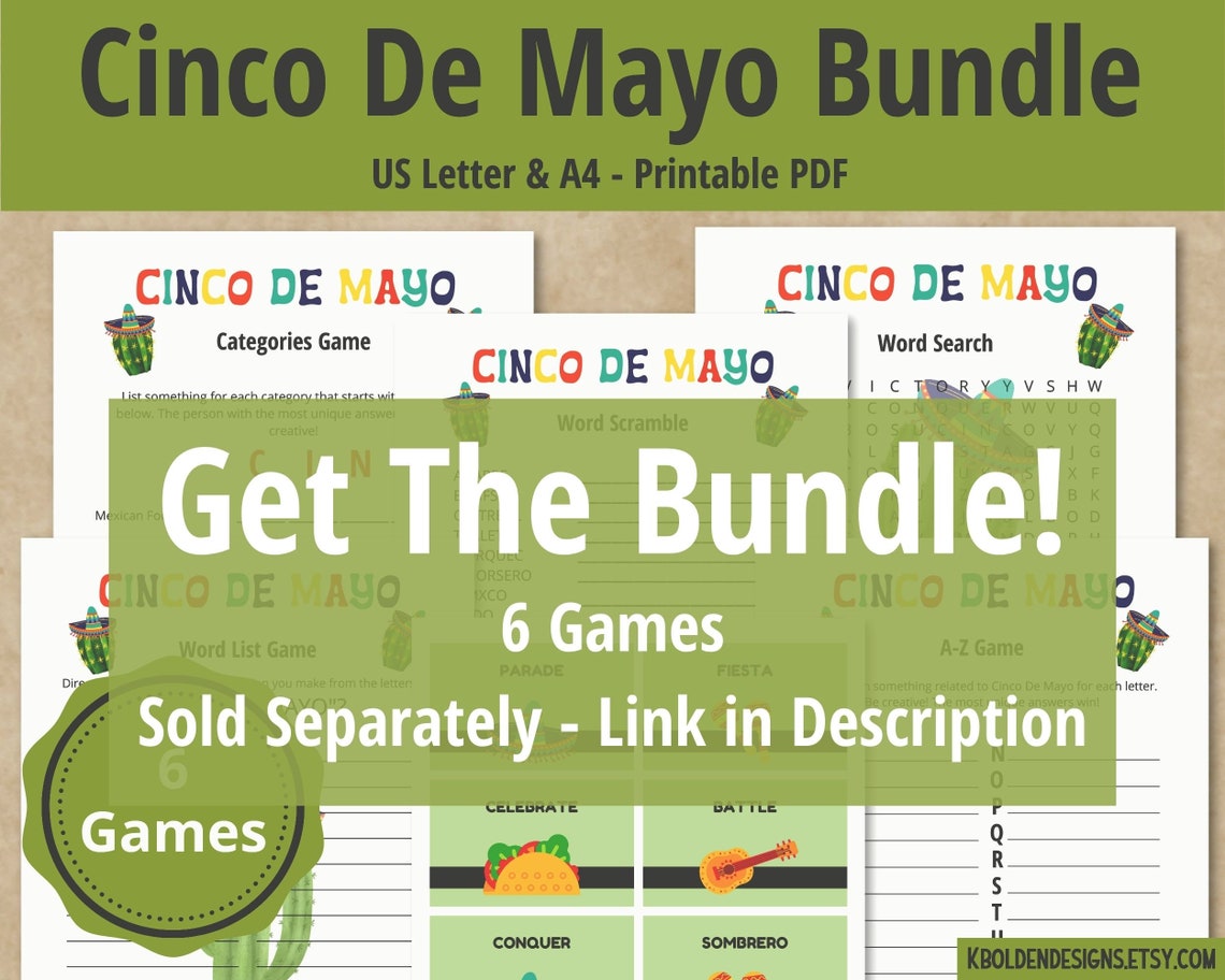Cinco De Mayo Printable Word Search, Digital Download, Classroom ...