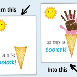 Father's Day Handprint Art, DIY Gift for Dad From Kids, Handprint Craft ...