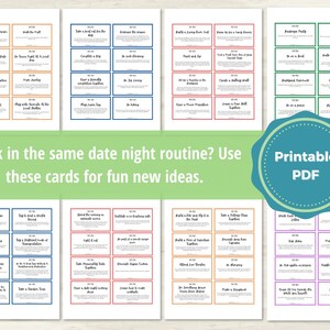 Printable Date Cards for Date Night Date Night Idea Card - Etsy