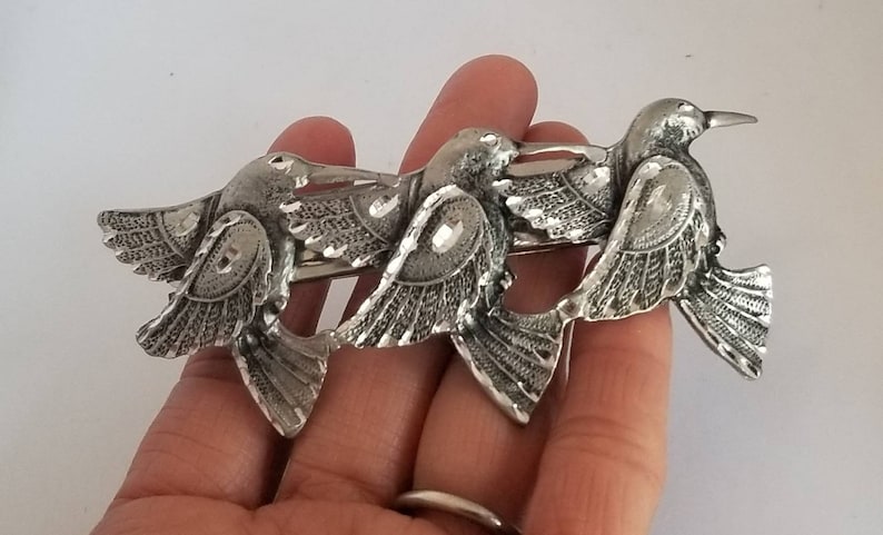 Triple Hummingbird Barrette - Etsy