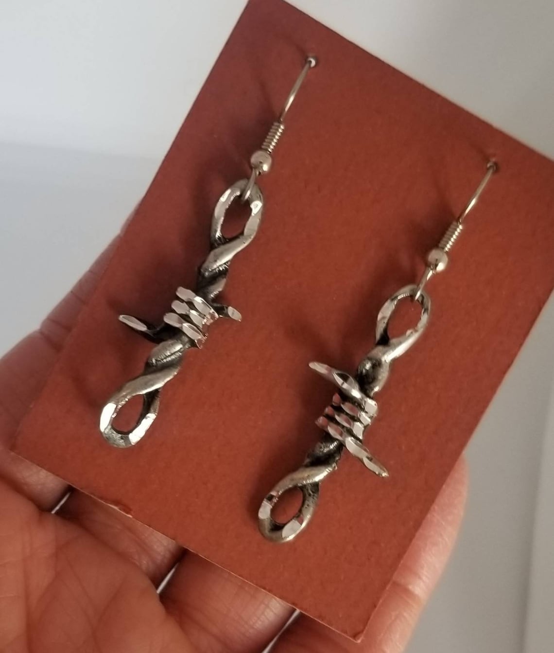 Barb wire earrings | Etsy