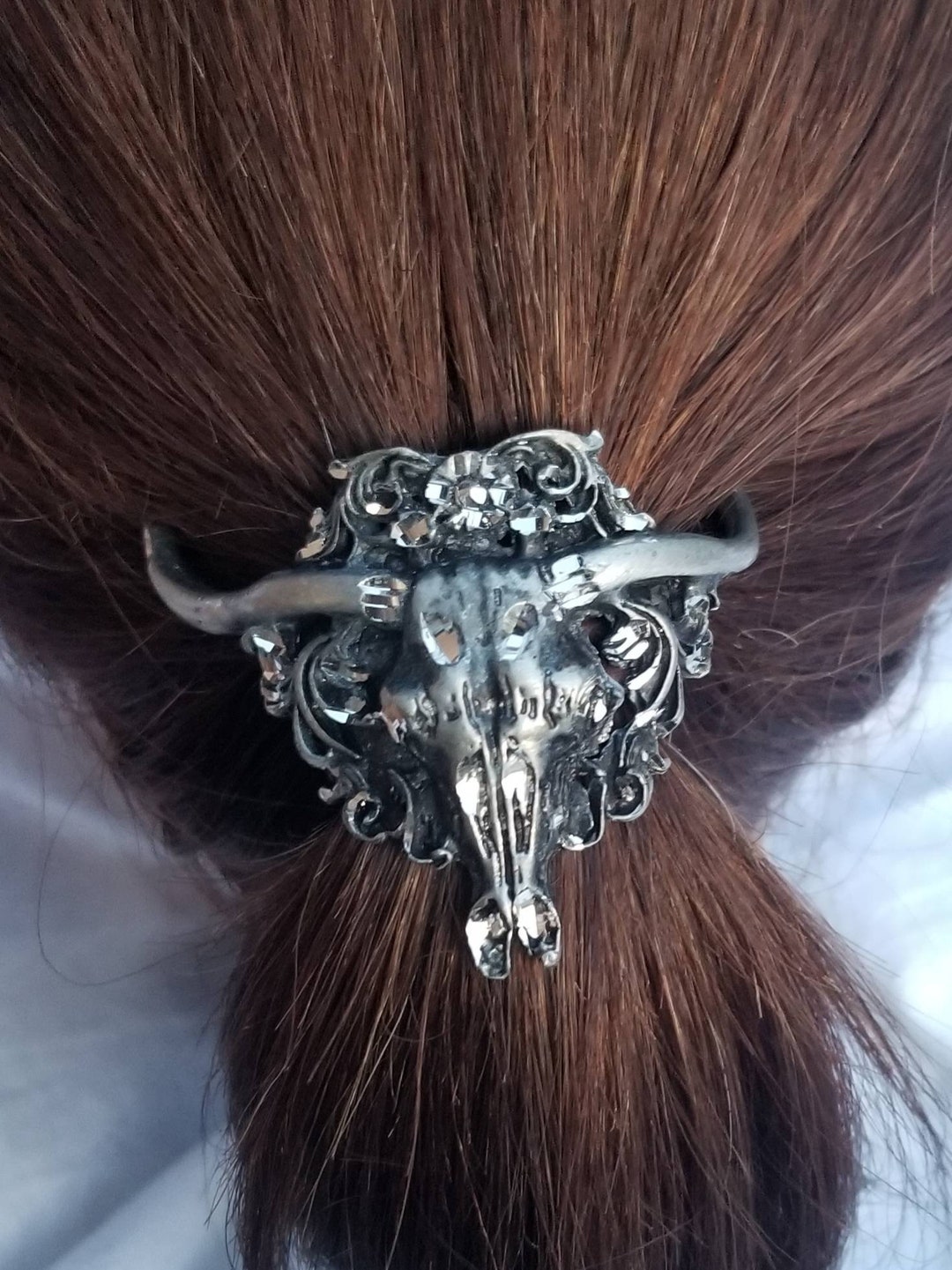 Longhorn Skull Pony Tail Cover - Etsy