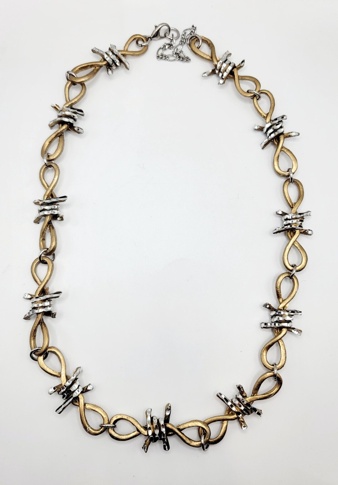 Large Gold Barb Wire Necklace - Etsy