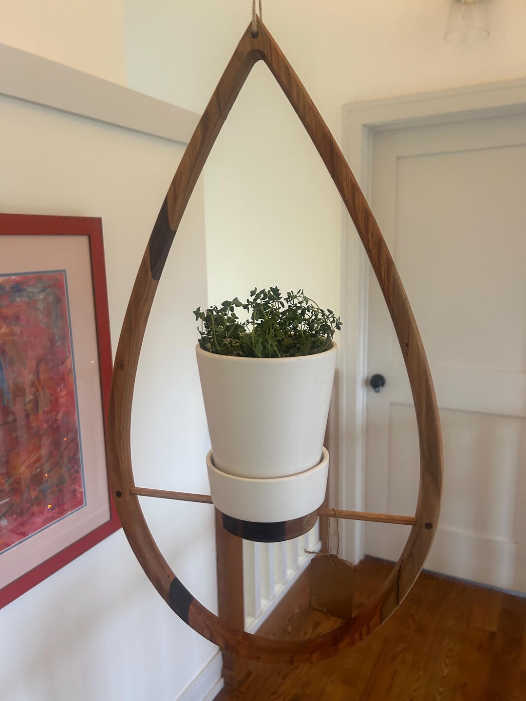 Plant Hanger, Hardwood, "raindrop" Style, 24" High, 13" Wide, 4" Deep ...