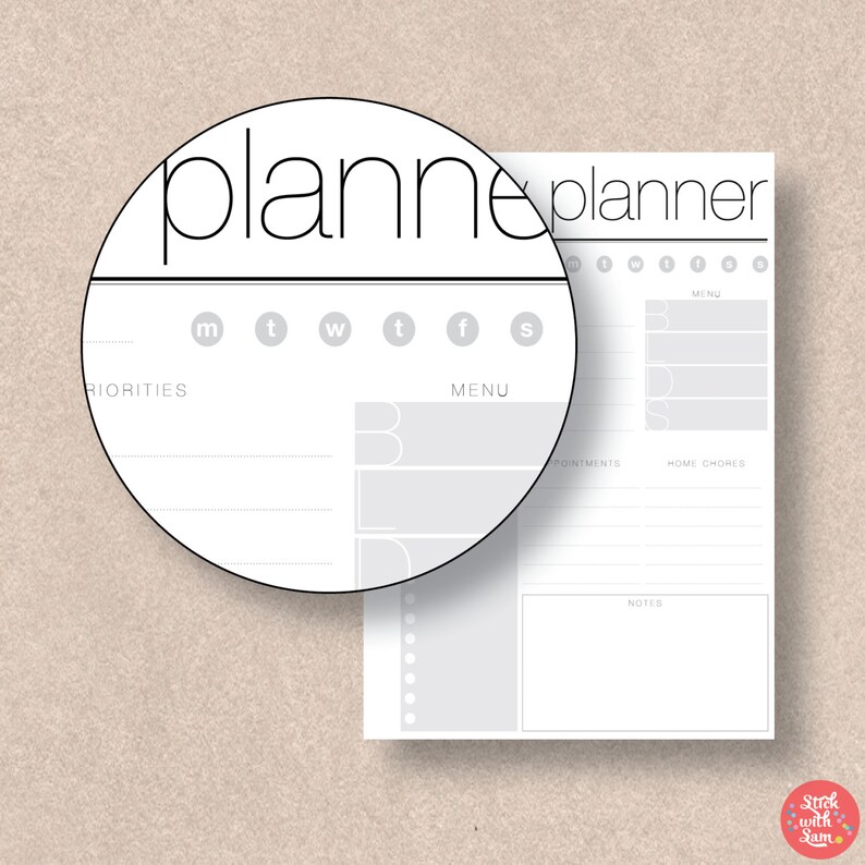 DAILY Instant Download Printable Planner Portrait Page | Etsy
