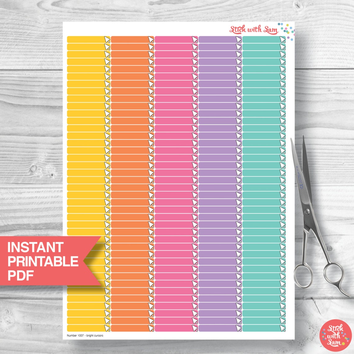 Planner Sticker PDF. Header Printable PDF Sticker. These | Etsy