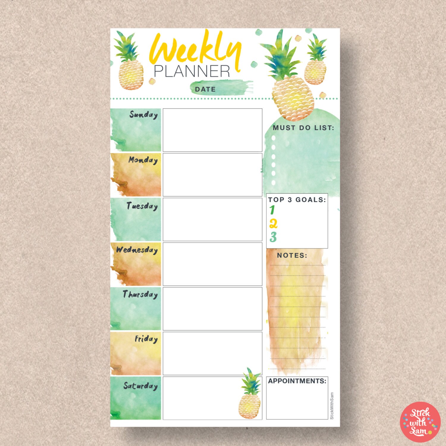 Filofax Template. Personal Insert Printable Planner Page Fits - Etsy ...