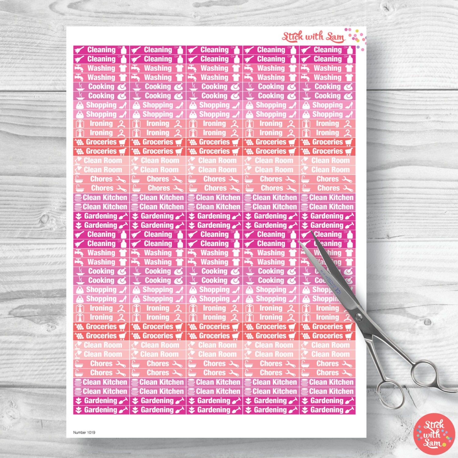 Home Instant Printable Household Stickers Pink Diary - Etsy