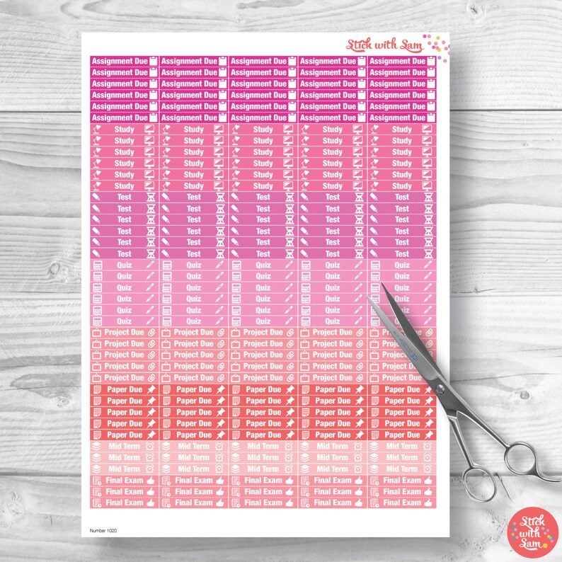 Instant Digital Sticker Header College. 200 PDF Pink Planner - Etsy