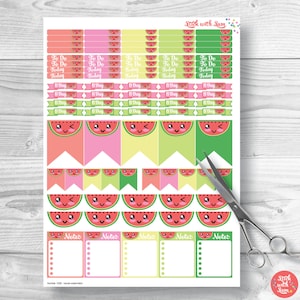 Printable Planner Stickers Watermelon. Header Half & Full Box - Etsy ...
