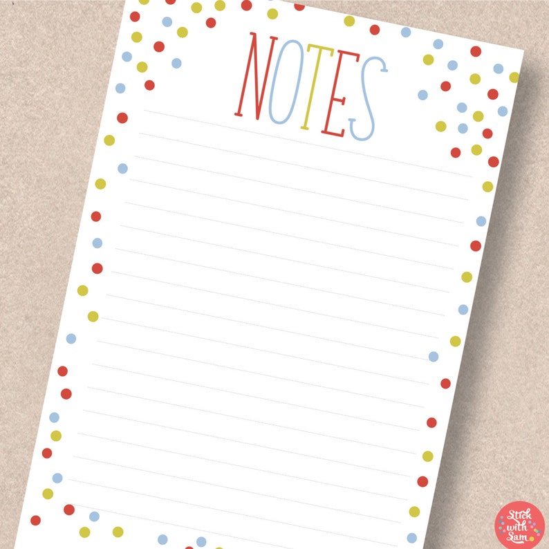 NOTES Planner Notes Page Printable Insert. Includes Sizes - Etsy
