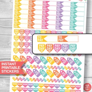 Payday Instant Printable Stickers. Colorful Payday Instant - Etsy