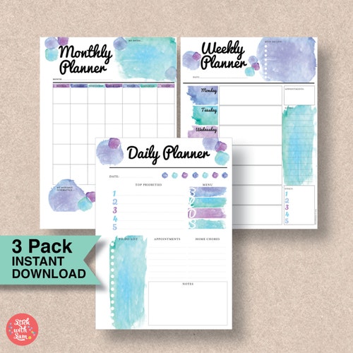 Weekly Printable Planner. A4 A5 Letter & Half Size Printable - Etsy
