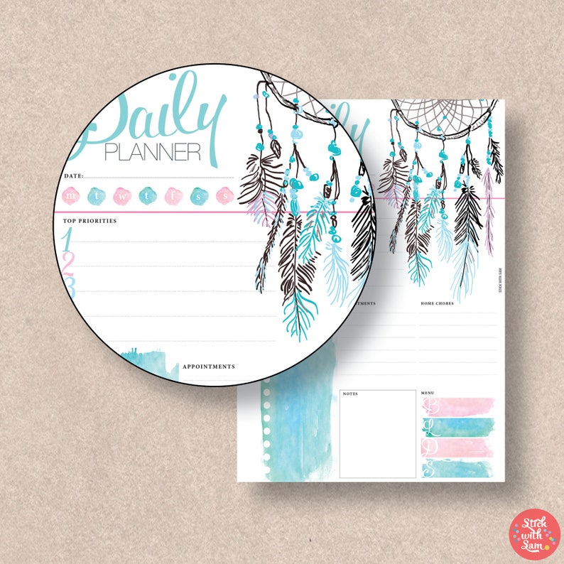 Boho Dream Catcher Printable Planner 5 Pack. Summer Trend Gift - Etsy