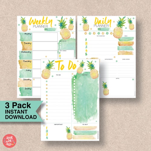Pineapple Printable Planner Pack: Color Crush Planner - Etsy