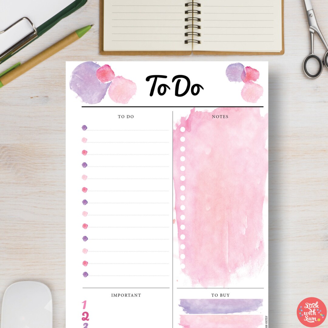 To Do Printable Planner. A4, A5, Letter and Half Letter. Great for a ...