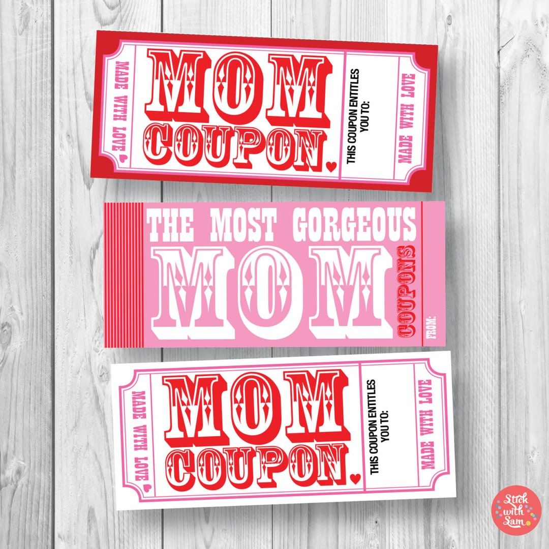 Mom Printable Downloadable Love Coupon Gift Tags. Love Coupon Book ...