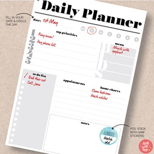DAILY Instant Download Printable Planner Portrait Page Black and White ...