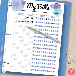 Finance Printable Planner Pack. Instant Printable 2 Pack, My Bills and ...
