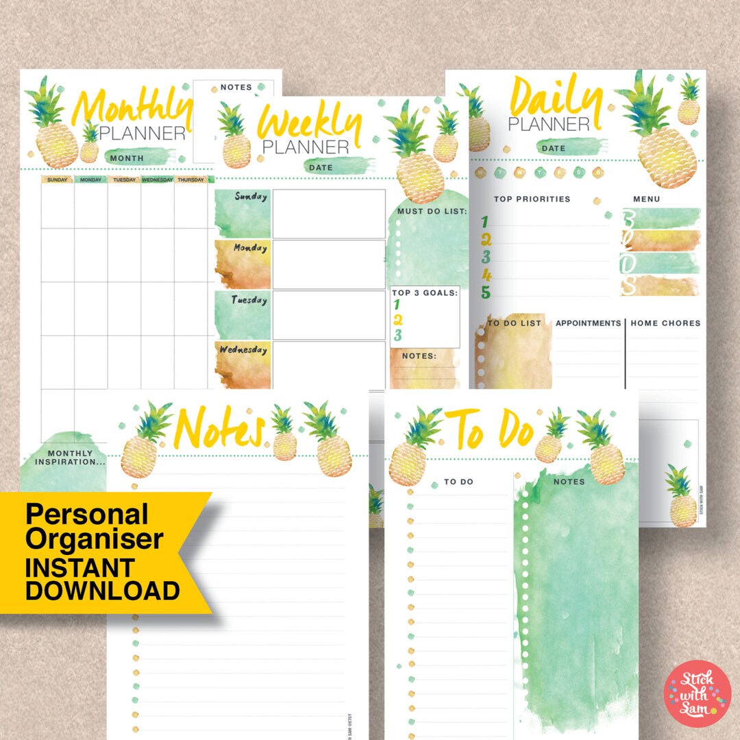 Kikki K Planner Inserts. Printable Planner Page Fits Filofax, Color ...