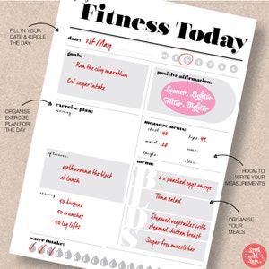 FITNESS Instant Download Printable Planner. Insert Instant Daily ...