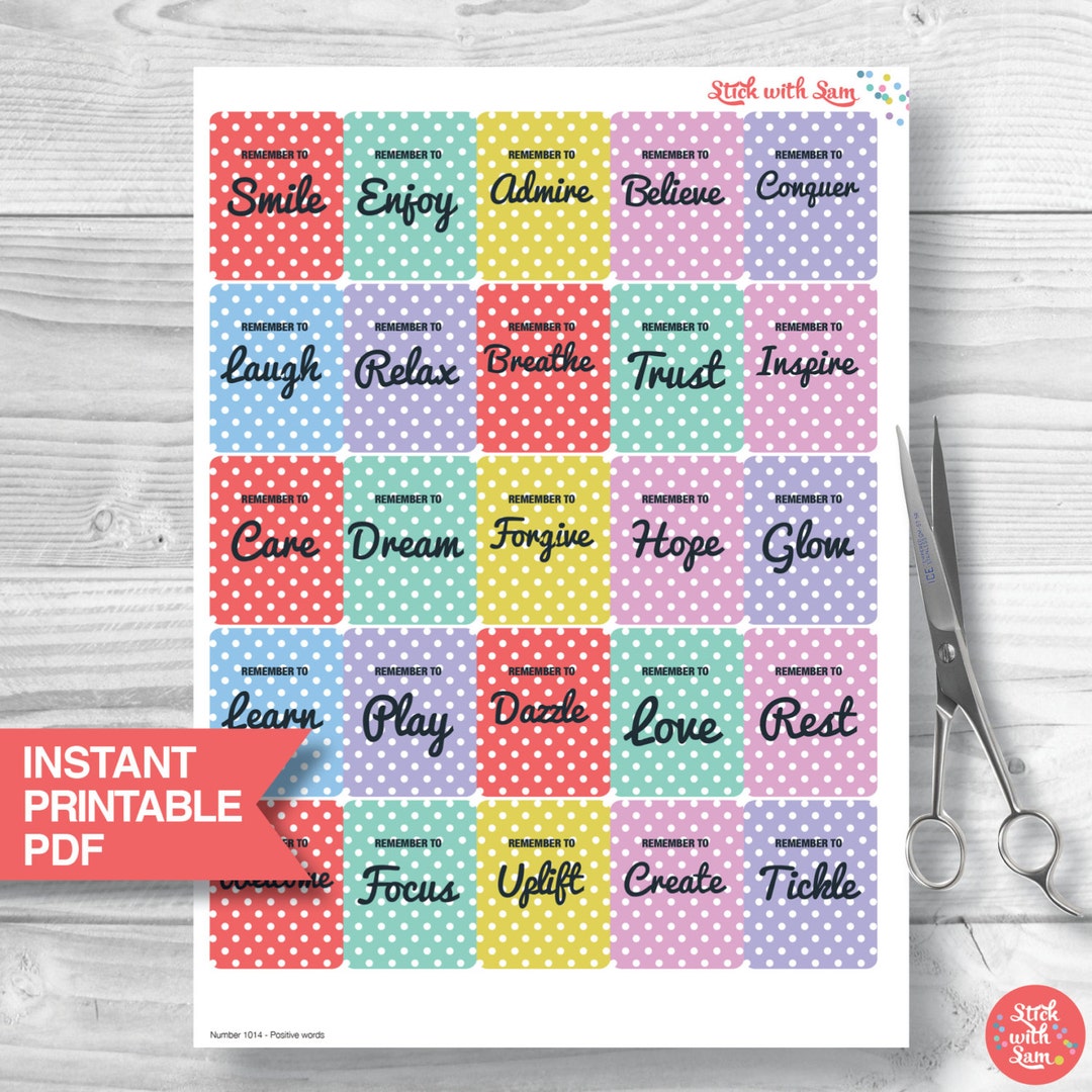 Inspirational Printable Stickers Positive & Motivation Printable ...