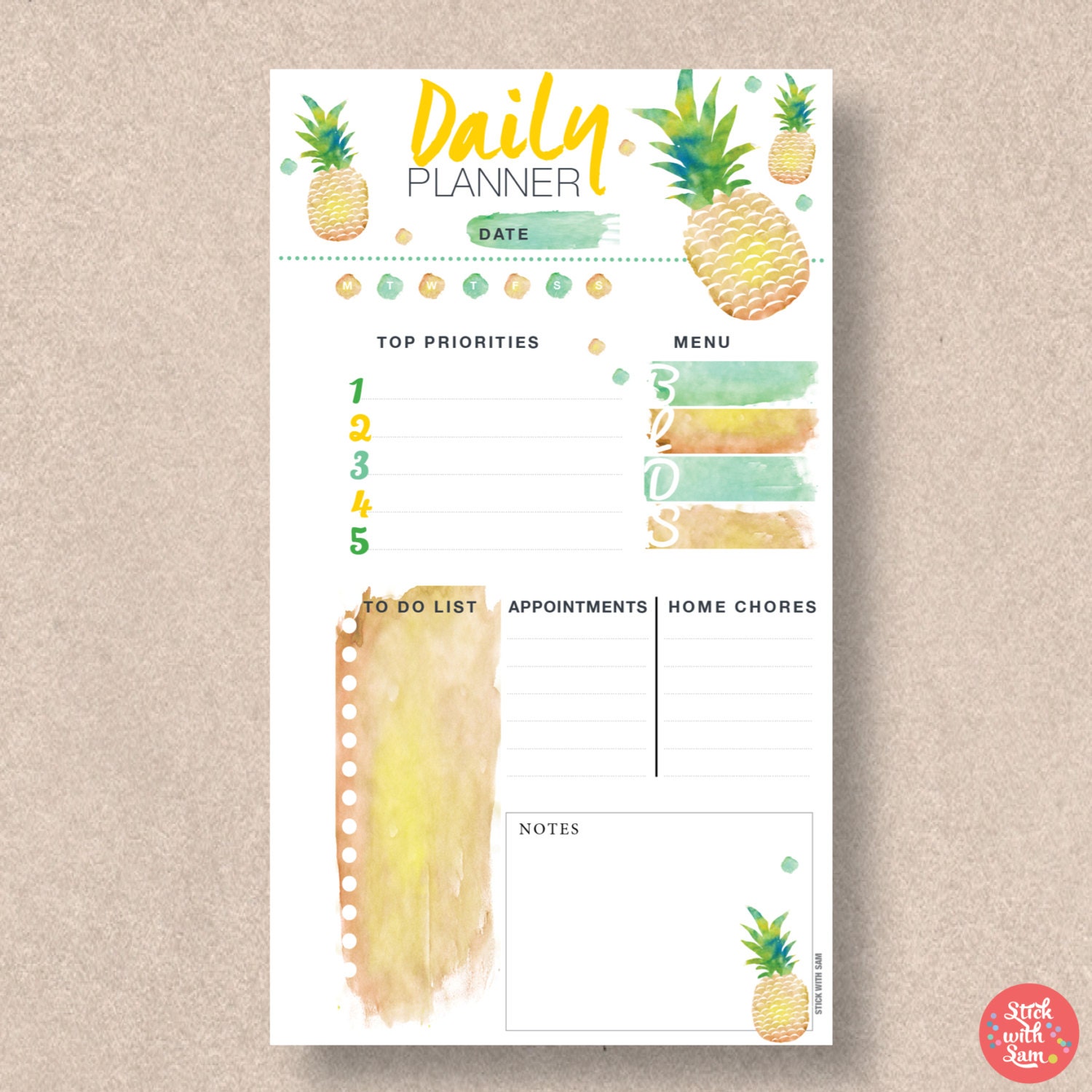 Filofax Template. Personal Insert Printable Planner page fits | Etsy
