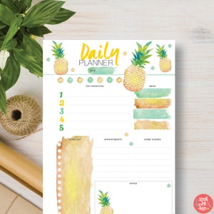 DAILY Printable Pineapple Planner. Monday Start. You Receive 4 Sizes ...