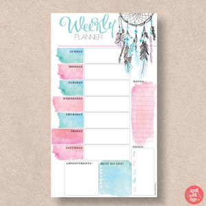 PERSONAL SIZE Weekly Dream Catcher Printable Planner. This Colorful ...