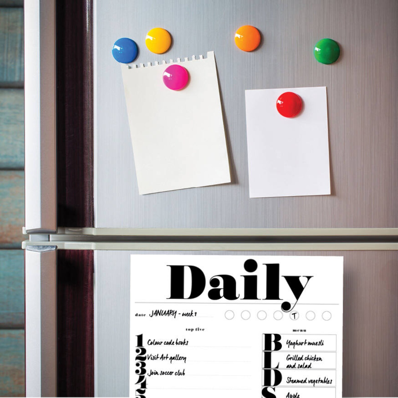 Fridge Magnetic Planner. daily Black & White Dry - Etsy Australia