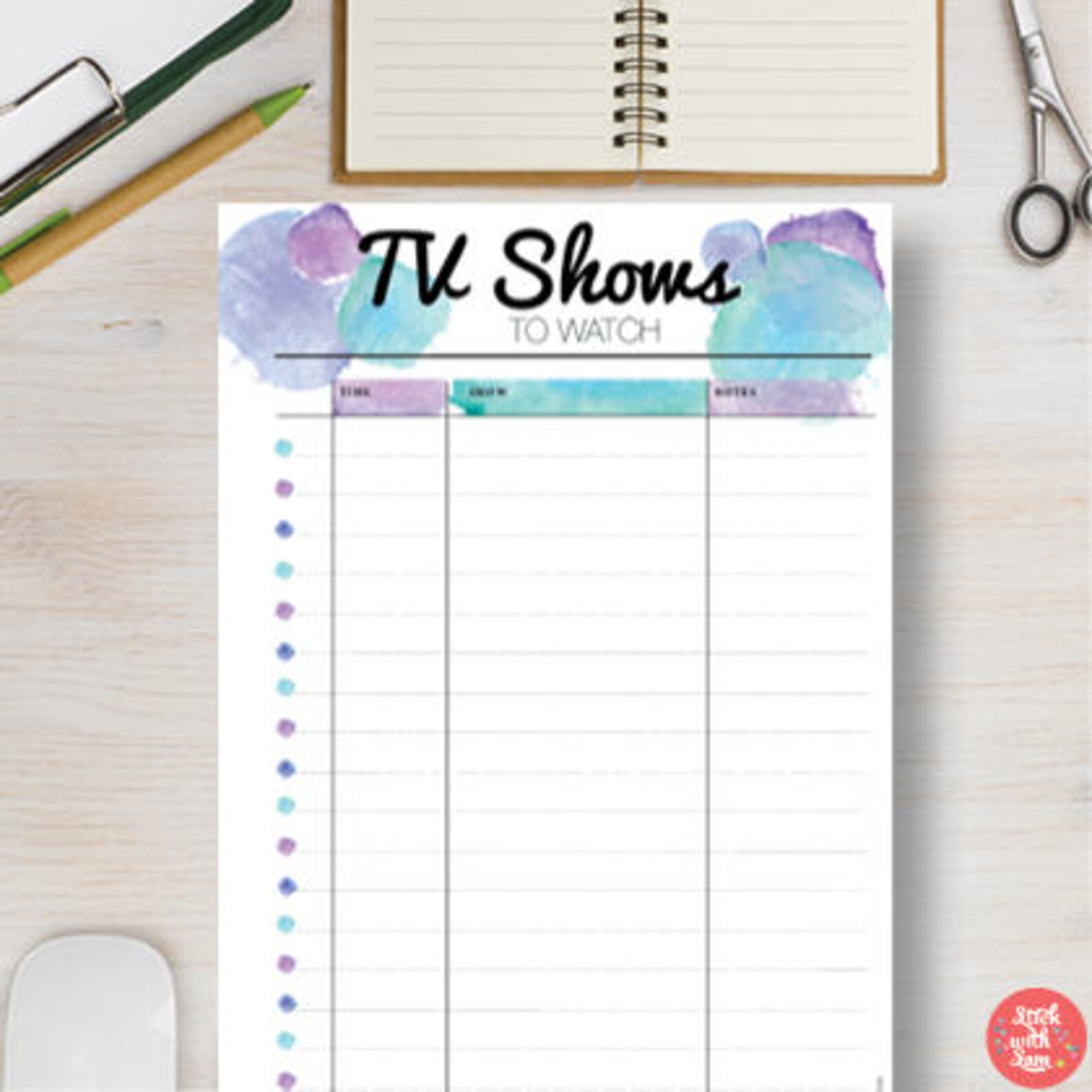 TV SHOWS Printable Planner. Television Shows to Watch - Etsy Australia