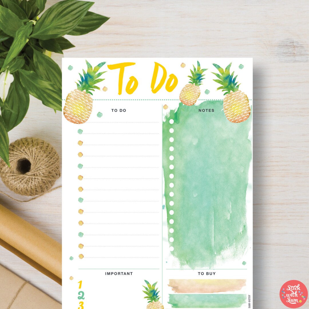 TO DO Pineapple Printable Planner. Great for a Planner Insert or for ...