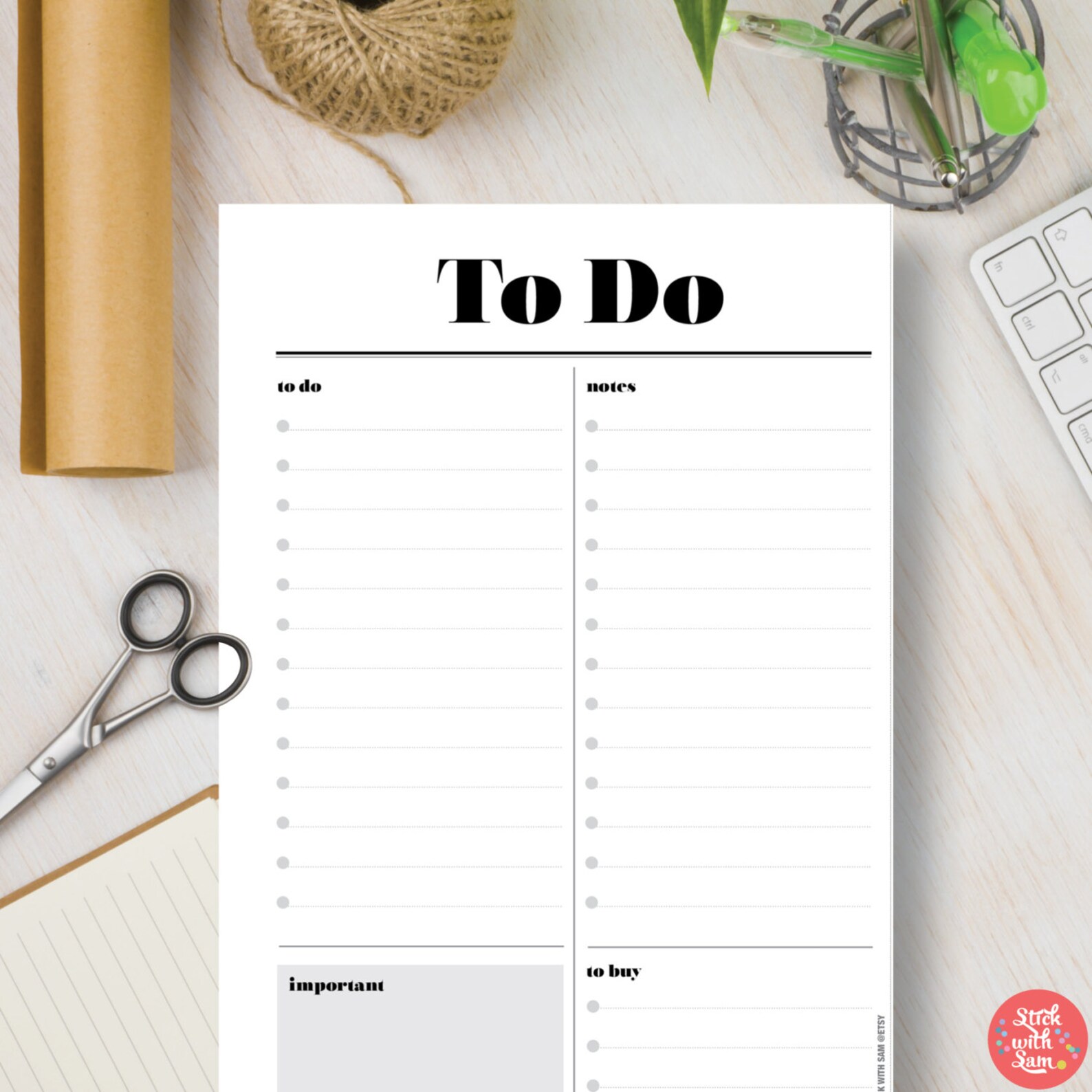 TO DO Black & White List Printable Planner. Great for a - Etsy