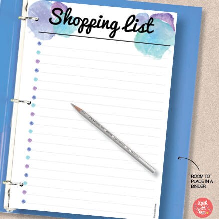 SHOPPING LIST Printable Template. This Planner Insert Includes - Etsy ...
