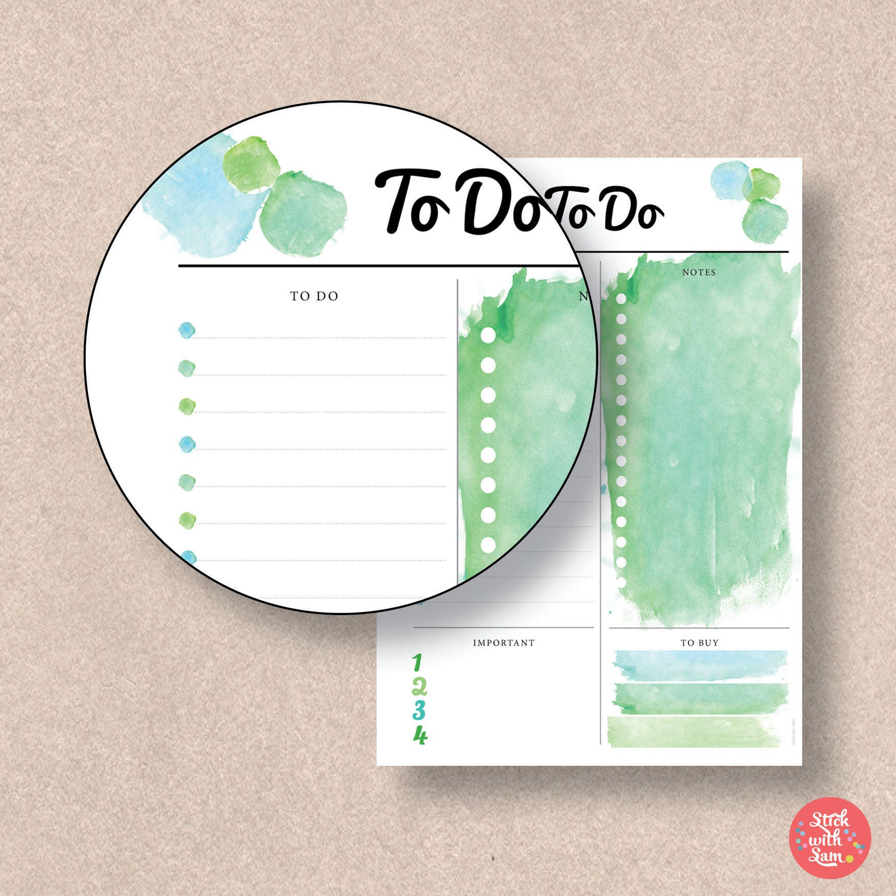 TO DO List Template Printable Planner. Colourful Watercolor - Etsy