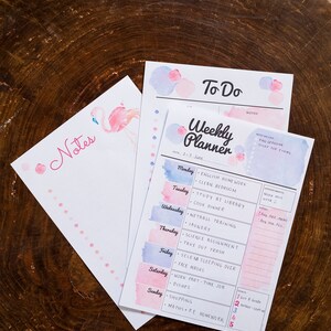 WEEKLY Watercolor Printable Planner Portrait Page Pink Watercolor ...