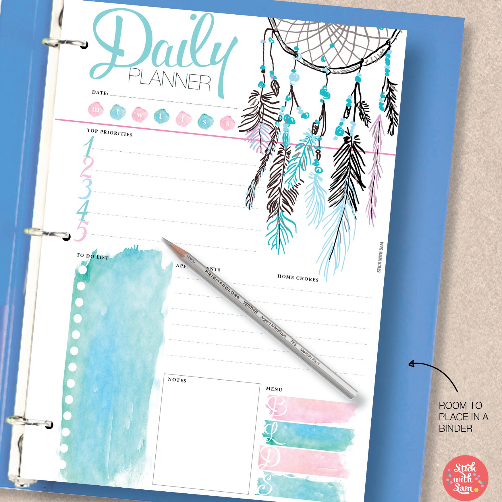 Dream Catcher Printable Planner Pack. Feather Boho Planner - Etsy UK
