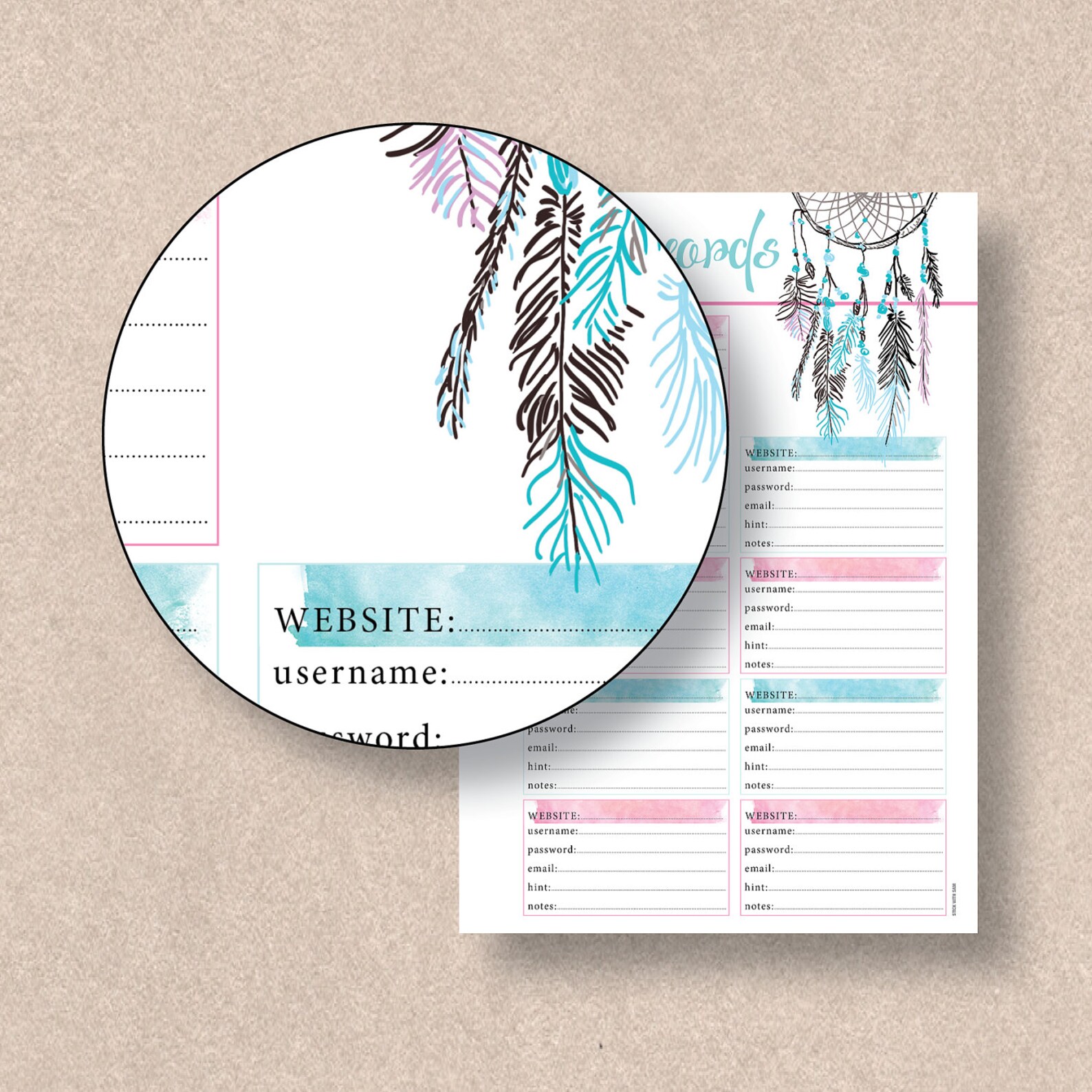 PASSWORD Printable Bullet Journal. Printable Planner Dream - Etsy