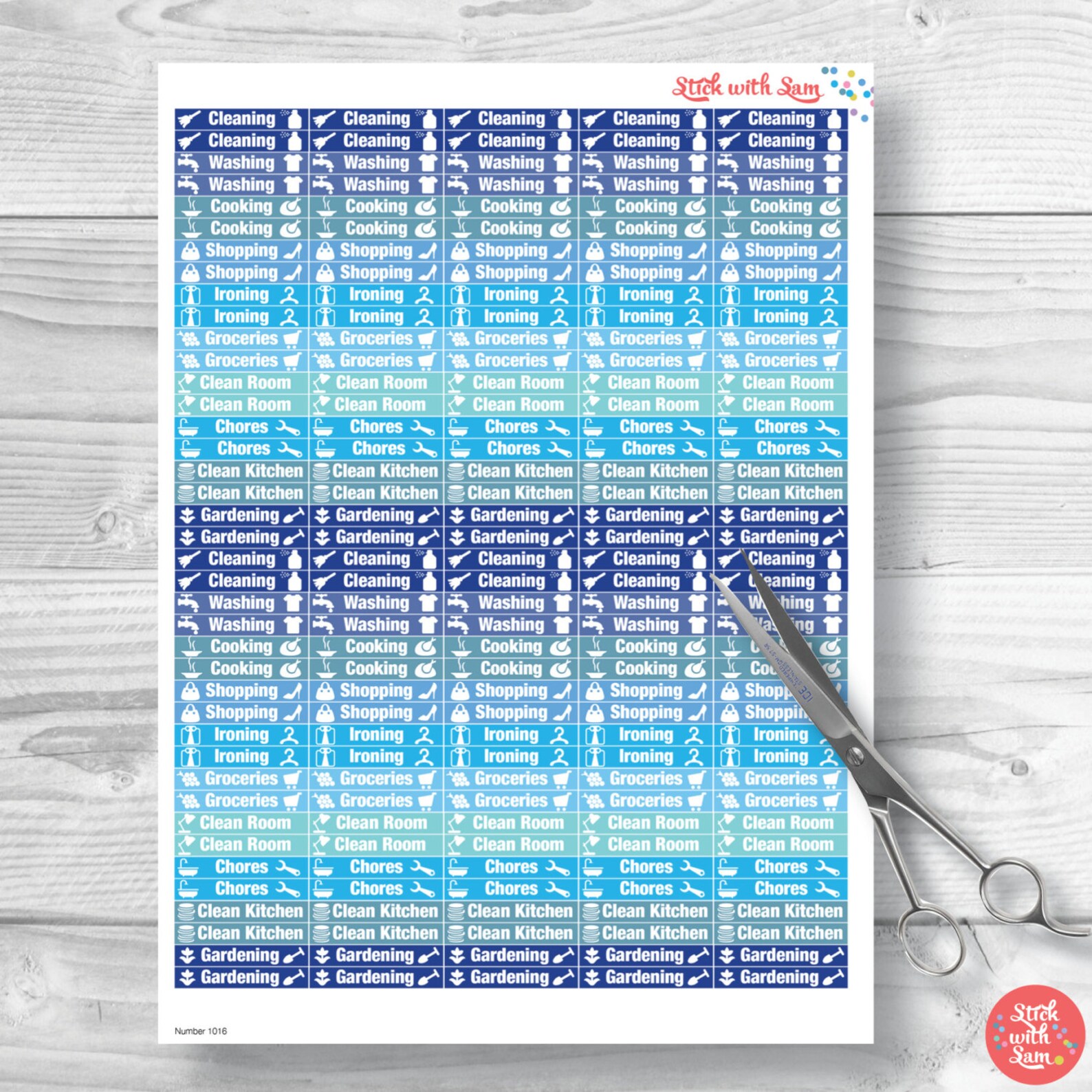 Blue Household Instant Stickers. Binder Header Printable | Etsy