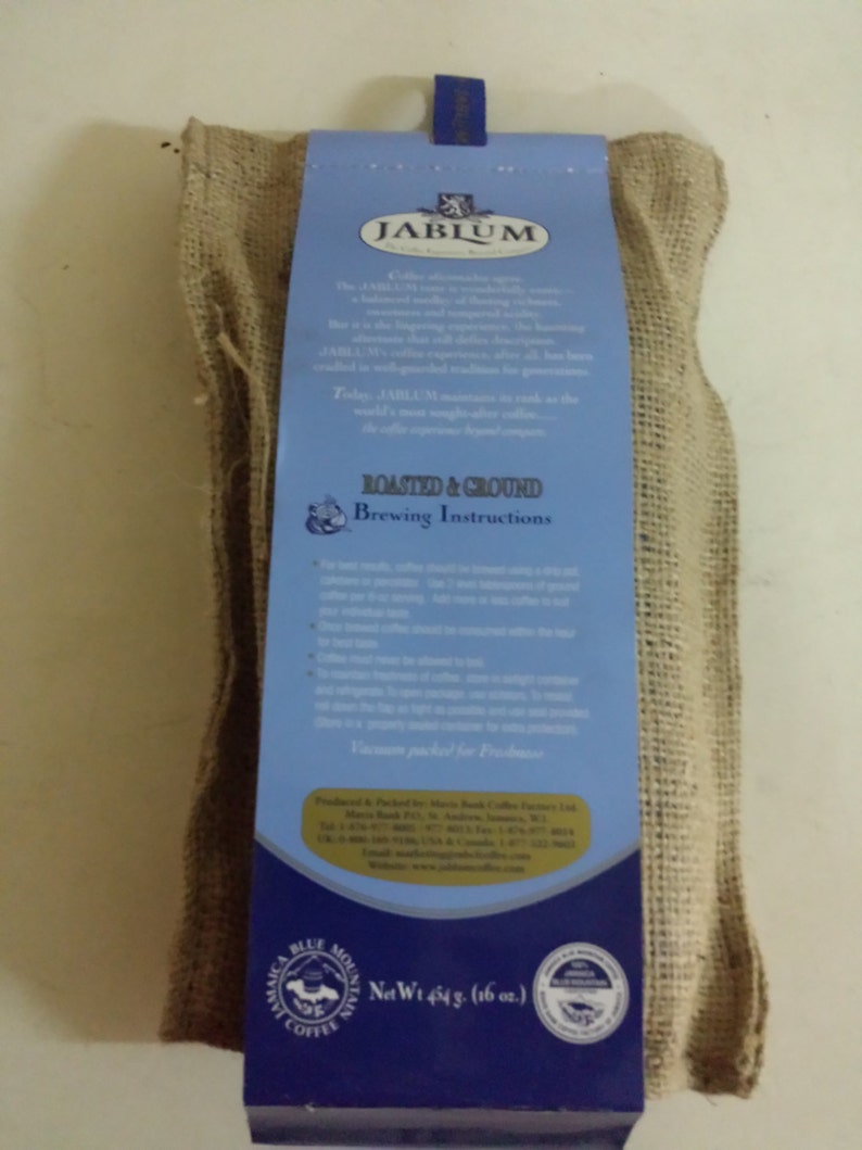 Jablum 100% Jamaican Blue Mountain Coffee Roasted & Ground 16oz - Etsy