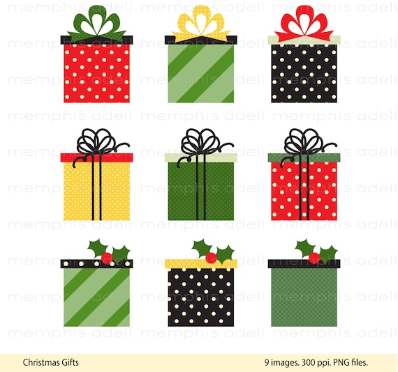 Christmas Gifts / Digital Image / Digital Clip Art for | Etsy