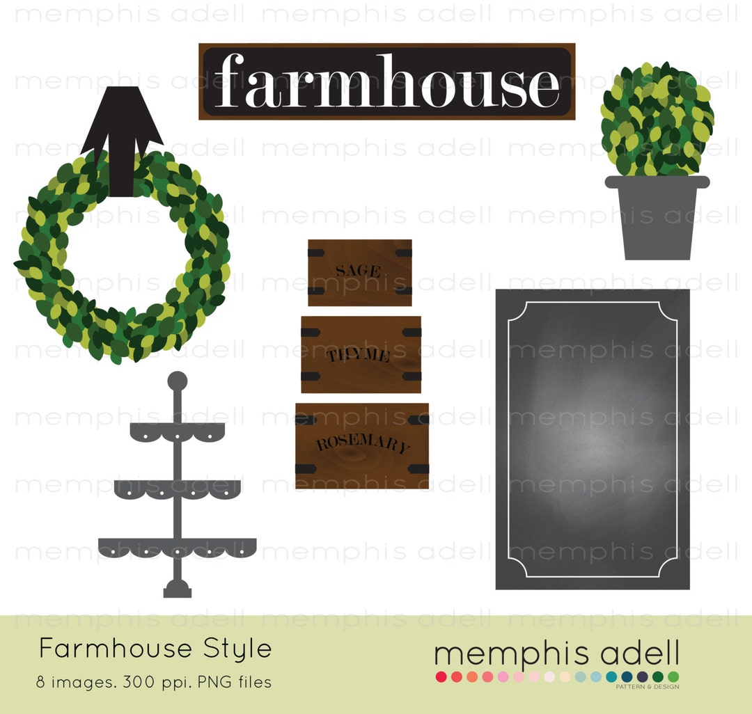 Farmhouse Style / Digital Image / Digital Clip Art for Scrapbooking ...