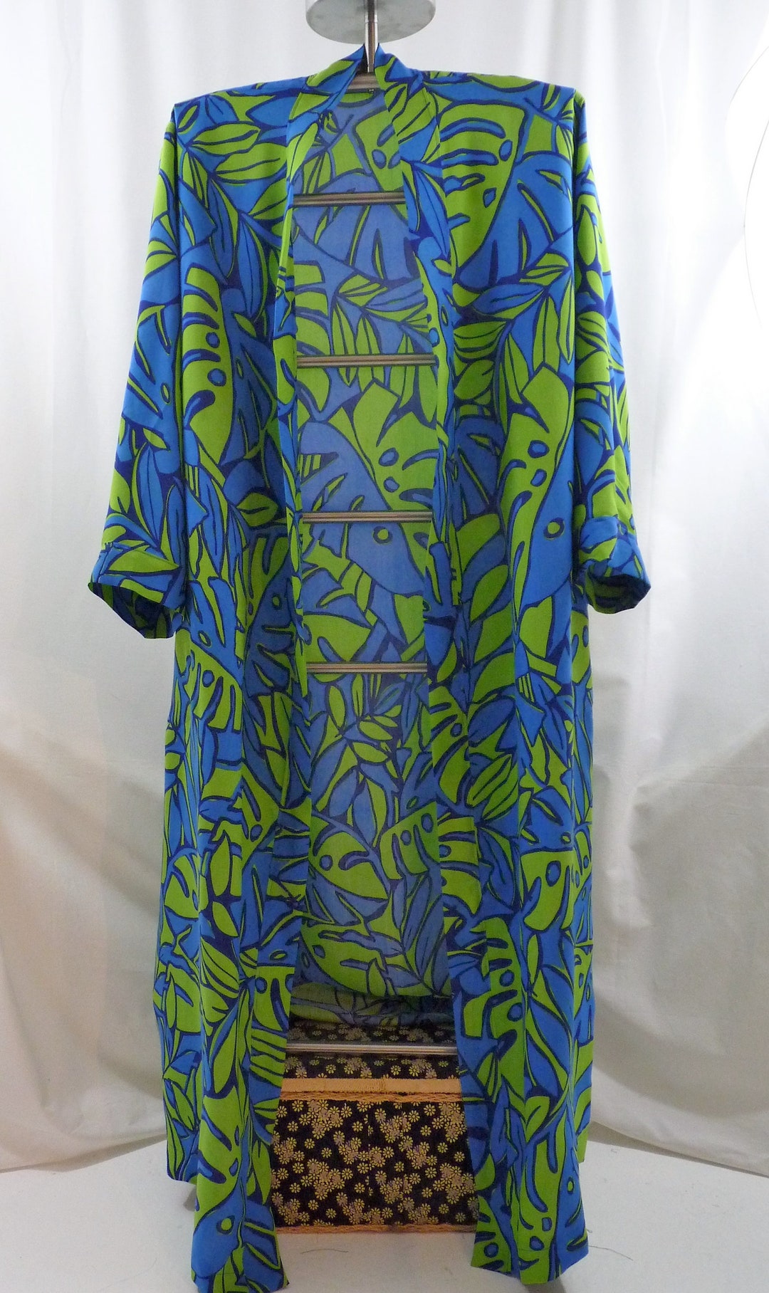 Blue Green Challis Robe - Etsy