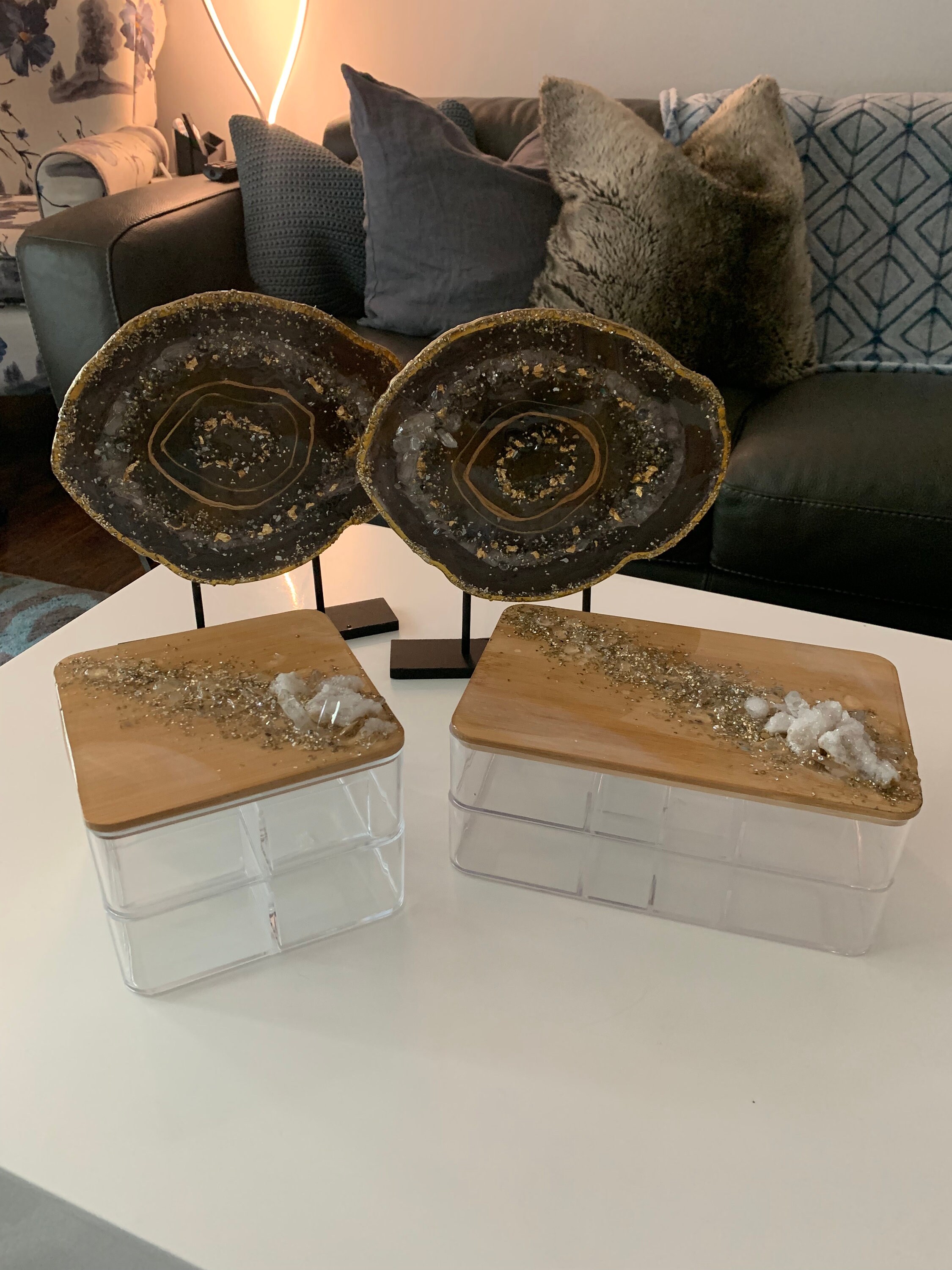Agate Geode Resin/epoxy Table Decor - Etsy