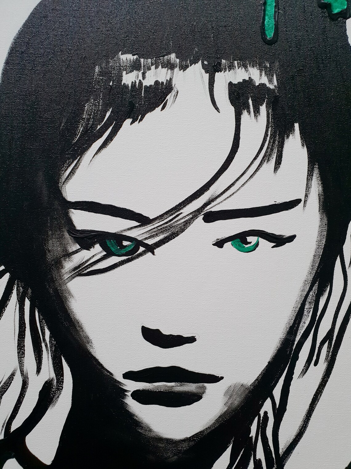 Original Japanese woman face painting. Large figure painting | Etsy