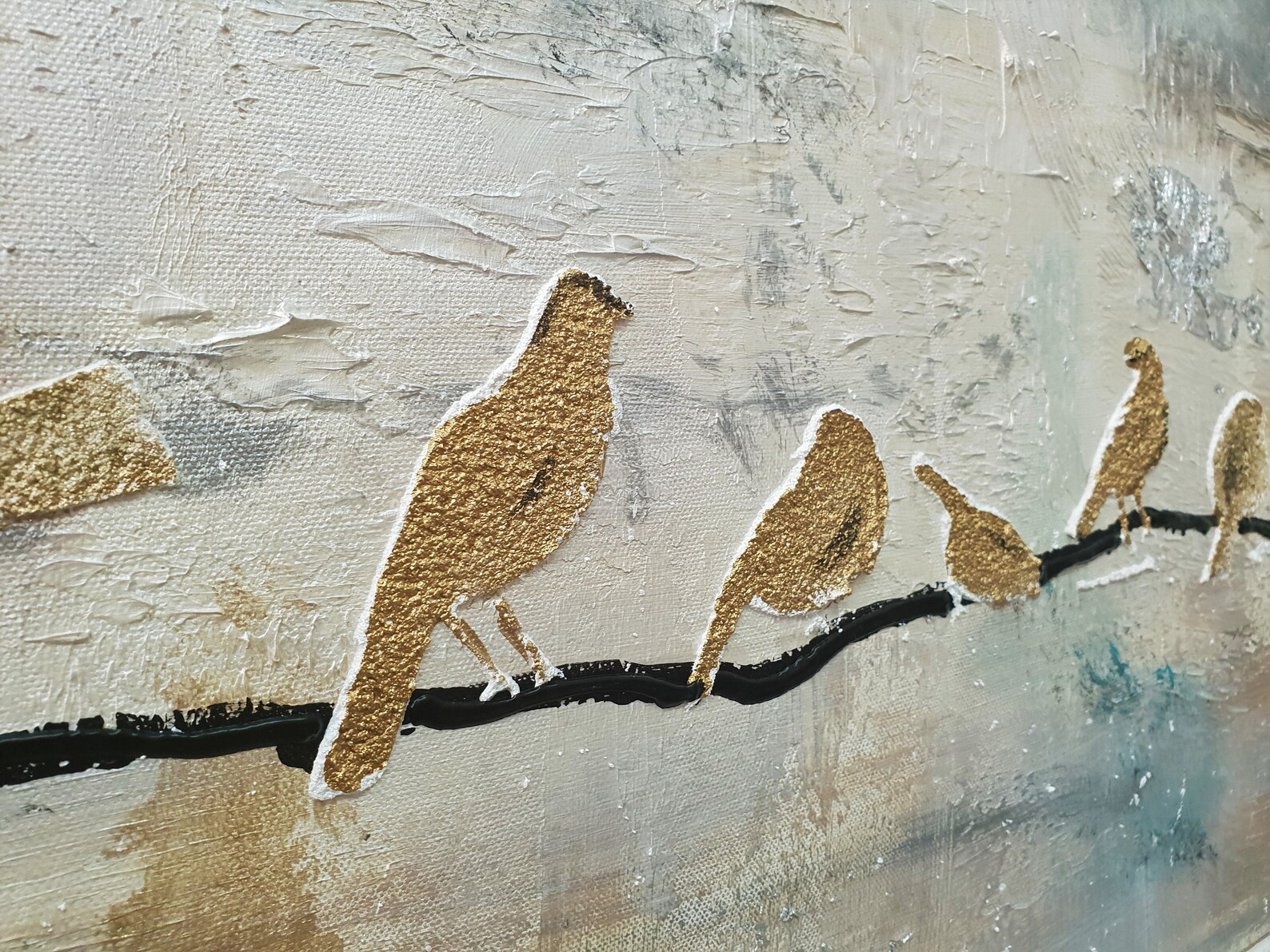 Original Birds Abstract Oil Painting Animal Figure Painting - Etsy