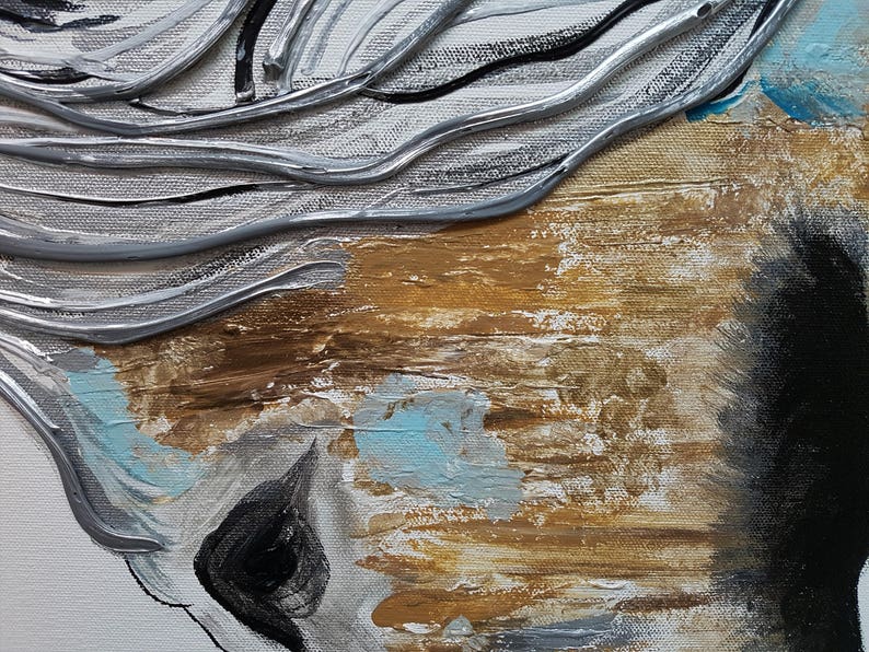 Original Horses Abstract Oil Painting Animal Figure Painting - Etsy