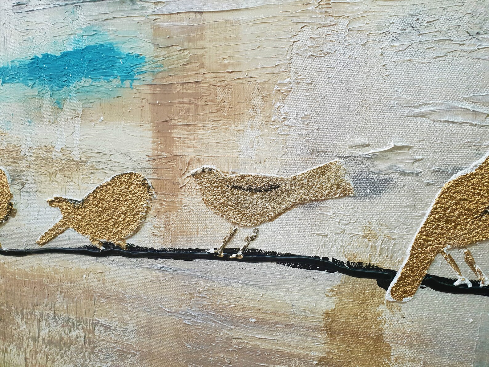 Original Birds Abstract Oil Painting Animal Figure Painting - Etsy