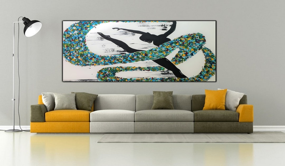 Colorful Ballerina Ballet Dancers Oil Painting: Large Figure Art With ...