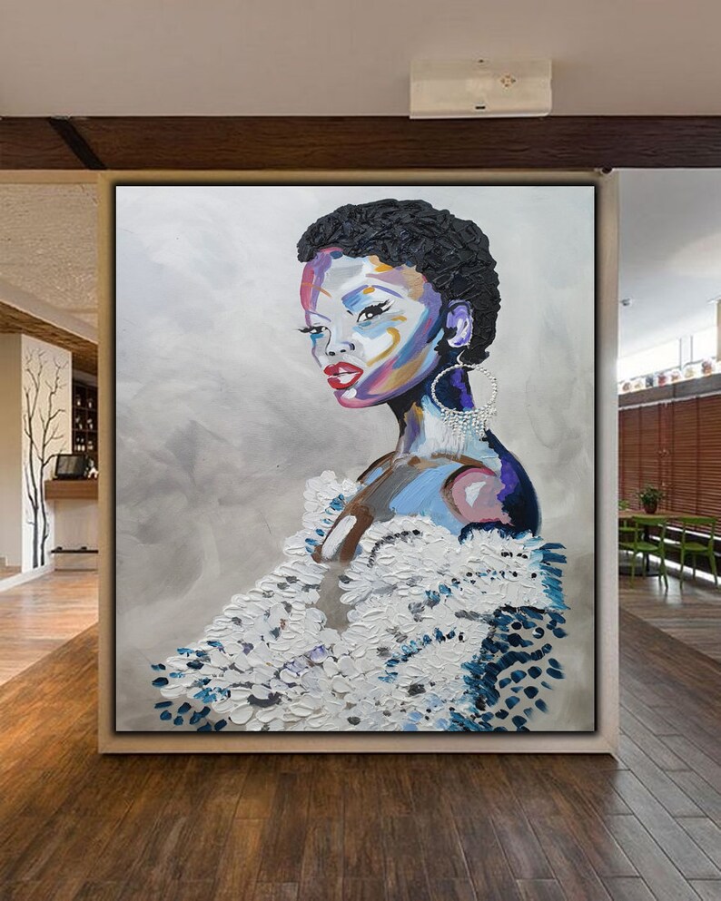 Original Classic Woman Painting. Large Colorful Figure | Etsy